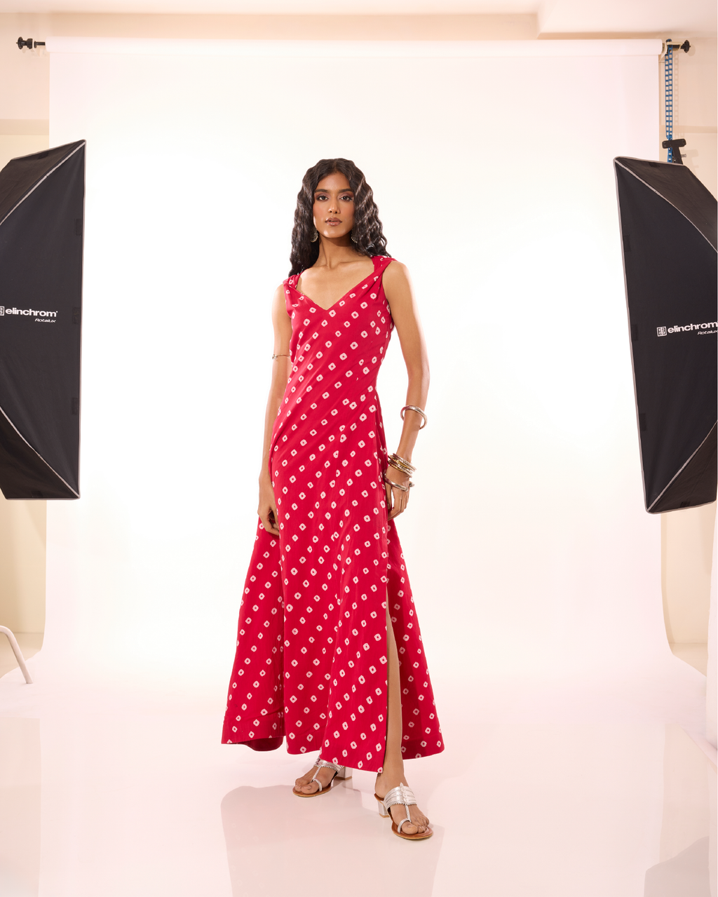 Kuvalai Sungudi A-Line Maxi